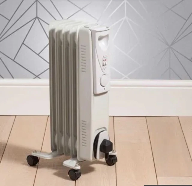 1000W 5 FIN Portable Oil Filled Radiator Electric Heater £17.99 ...