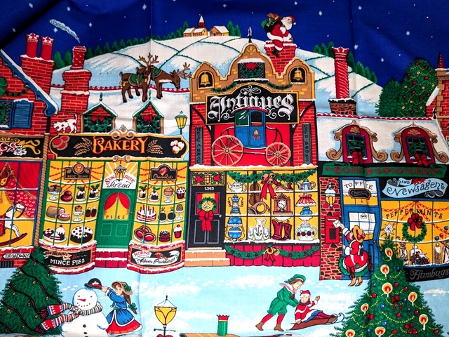 VINTAGE SHARON KESSLER Concord Fabrics Victorian Christmas Village 1993 ...