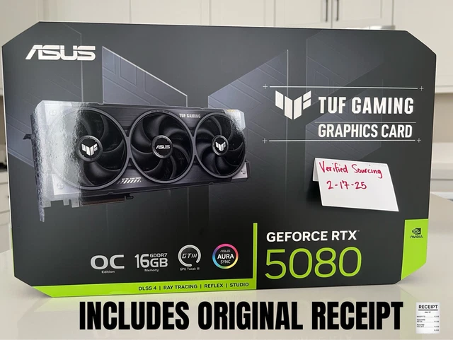 ASUS TUF GAMING Nvidia RTX 5080 16GB GDDR7 OC Graphics Card IN HAND ...