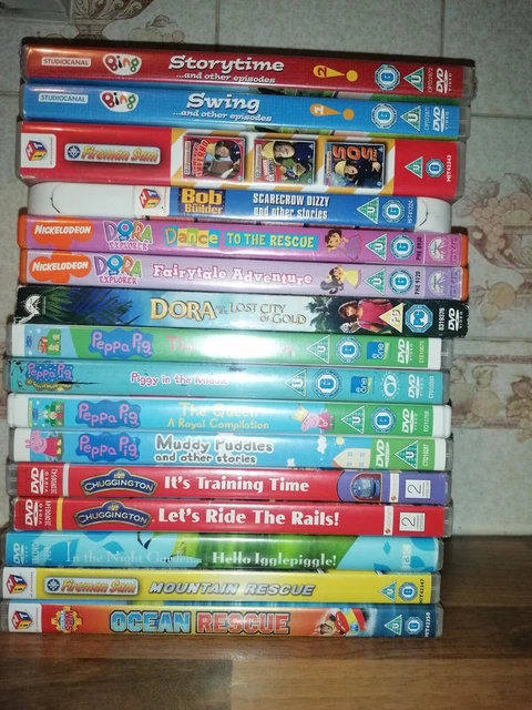 CHILD'S DVDS BUNDLE Inc Peppa Pig Chugington Fireman Sam Dora The ...
