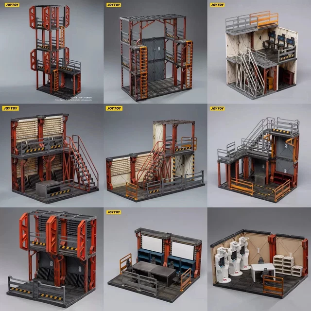 JOYTOY 1/18 WEAPONS depot watchtower soldier hangar scene platform ...