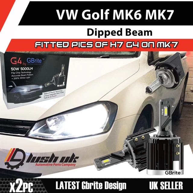 VW GOLF MK6 MK7 - H7 COB Kit lampadine fari led 7600 lumen Canbus 72W HID G4 EUR 70,61 - PicClick IT