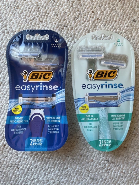 (LOT OF 2) BIC Easy Rinse Anti-Clog Smooth Shave - 2 Count Razor, Men ...