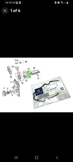 GENUINE MERCEDES-BENZ OM642 Oil Filter Housing Gasket A6421840080 NEW £ ...