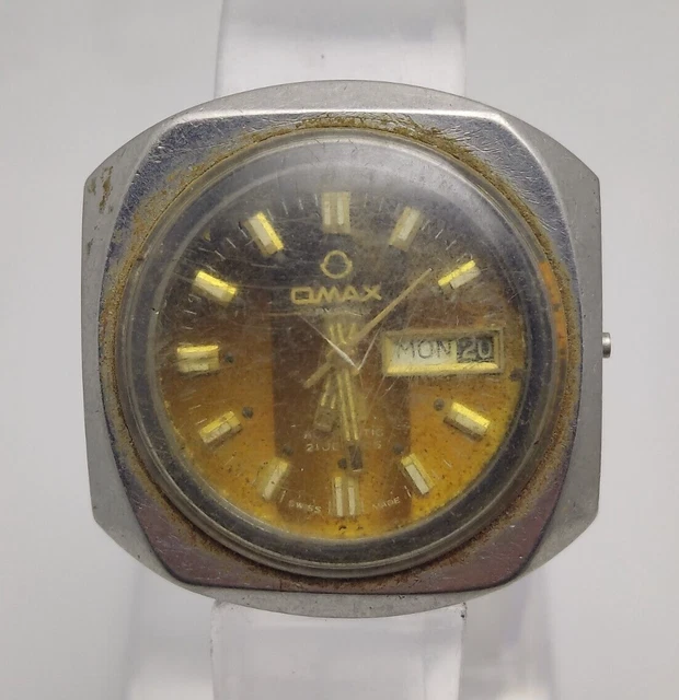 VINTAGE OMAX SWISS Made Cal.2066 Automatic Movement 25 Jewels Men Wrist ...