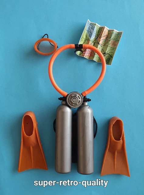 PALITOY ACTION Man Frogman Diver Oxygen Tank Flippers Mask Map. £11.12 ...