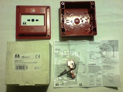 FIRE ALARM WEATHERPROOF Manual Break Glass Call Point Menvier MBG917 ...