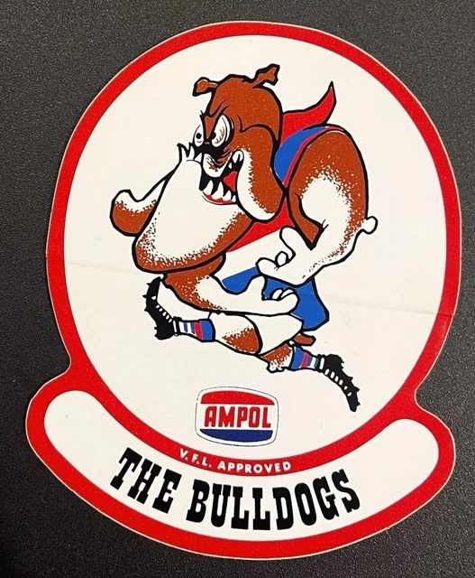 VINTAGE 1970S AMPOL Footscray Bulldogs VFL Era Sticker Decal vintage ...