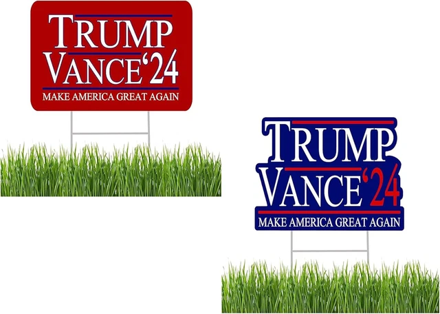TWO TRUMP JD Vance 2024 Yard Signs with H Stakes for President Donald ...