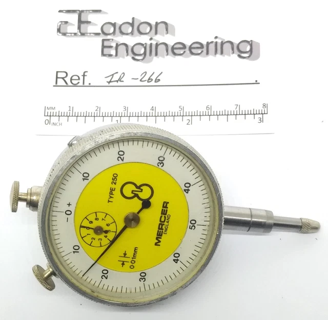 MERCER TYPE 250 Plunger Type DTI (Dial Test Indicator). Graduation 0 ...