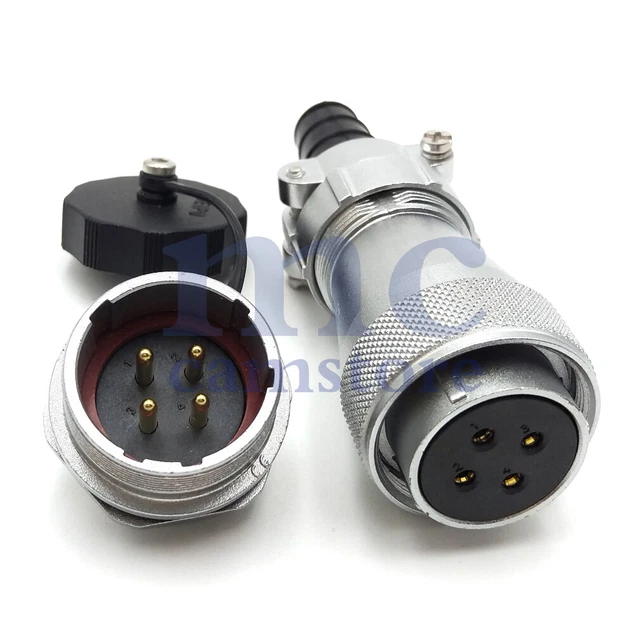 WEIPU WF28 IP67 4Pin Aviation Cable Plug Socket,Panel Waterproof Power ...