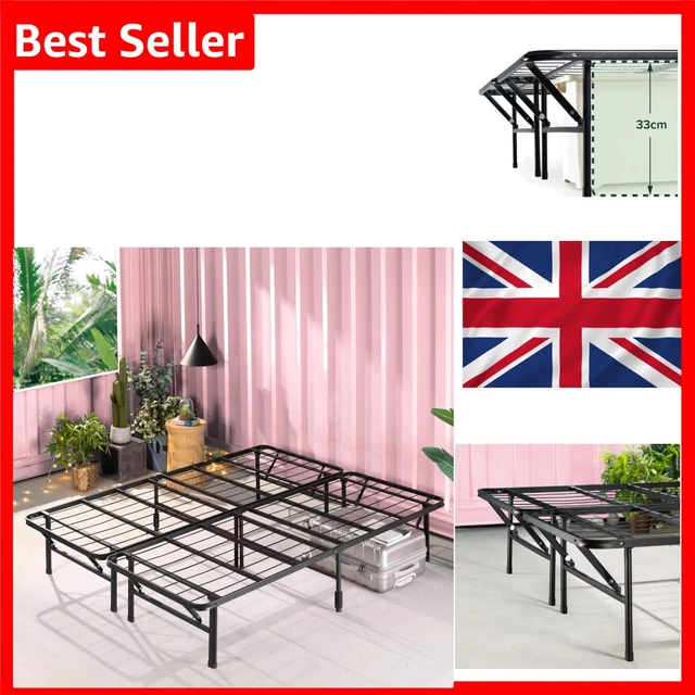 SHAWN KING BED Frame Folding Metal Bed Frame Space Saving No Assembly ...