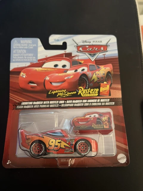 DISNEY PIXAR THE World of Cars Lightning McQueen With Rust-eze Sign Die ...
