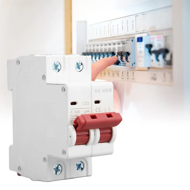 CIRCUIT BREAKER 2P DC 1000V MCB 63A Protection Switch 6000A Breaking Spares SMO £15.71 - PicClick UK
