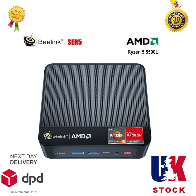 MINI PC BEELINK SER5 AMD Ryzen 5 5500U Windows 11 16G 500G WiFi6 1000M ...