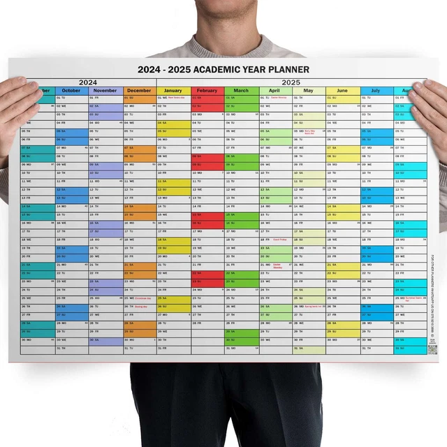 2024 - 2025 Mid Year Wall Calendar Planner Academic Home Office 12 ...