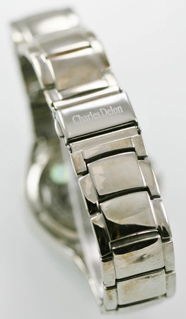 CHARLES DELON RELOJ Hombre Acero Inoxidable Plata Agua Res 1m Pila Gris ...