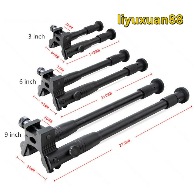 6''9''13'' RIFLE BIPOD Airsoft Sniper Hunting Stabilizer Fit 20mm ...