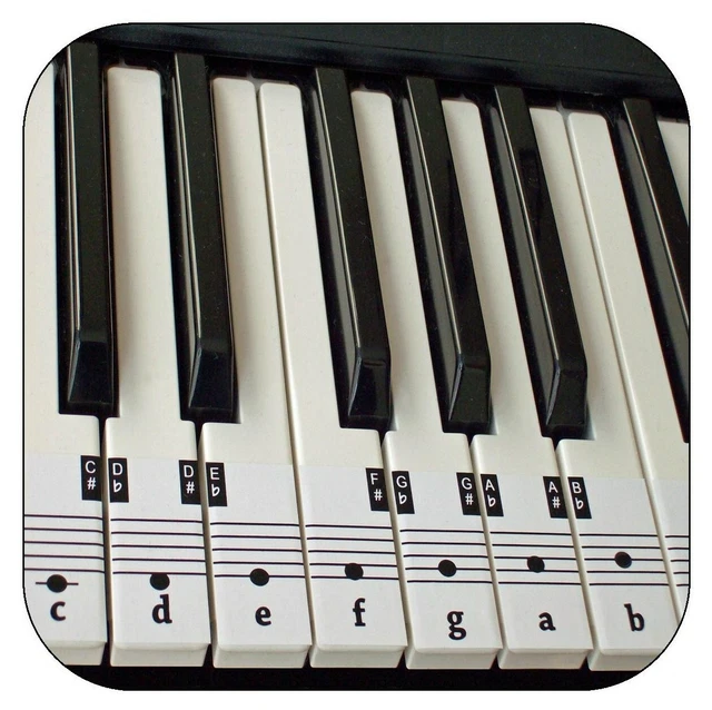 BEGINNERS PIANO & Keyboard Music Note Stickers (Placement Guide ...