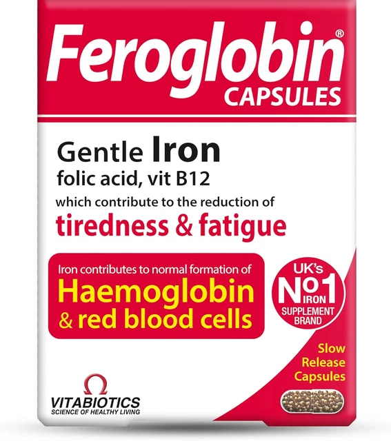 FEROGLOBIN IRON SUPPLEMENT Capsules Support Iron Defficiency, Anemia ...