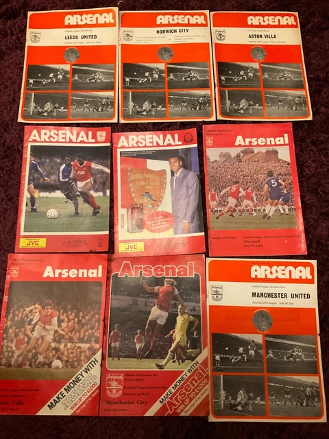 9 ARSENAL FOOTBALL programmes. 1970s & 80s £1.16 - PicClick UK