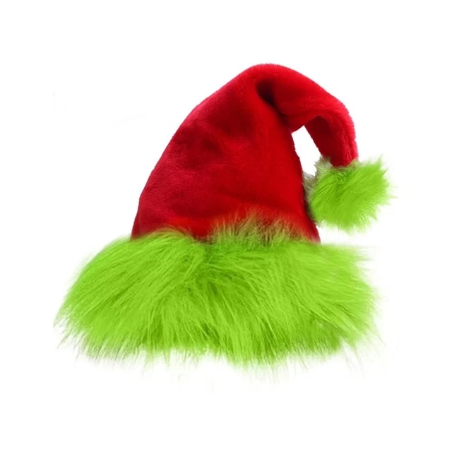 SOFT FURRY TRIMMED Christmas Cap Santa Hat for Adult Child Holiday ...