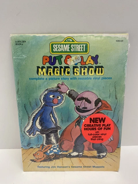 1981 SESAME STREET PUT & PLAY MAGIC SHOW BOOK *Muppets* Vinyl Cling ...
