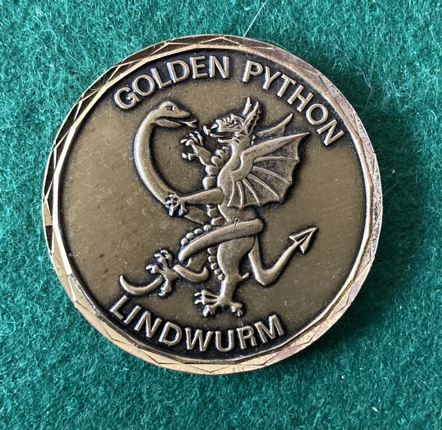 ERINNERUNGSMEDAILLE GOLDEN PYTHON Lindwurm EUR 19,00 - PicClick DE