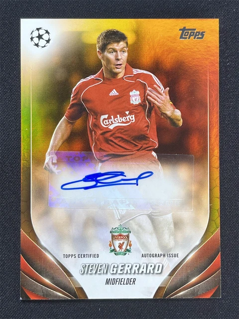 2023-24 TOPPS UEFA Club Competitions Steven Gerrard Orange Auto /25 EUR ...