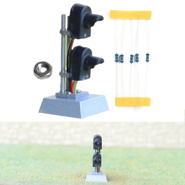 HO SCALE MODEL Railroad Dwarf Signal with Work Light and 2 Targets ...