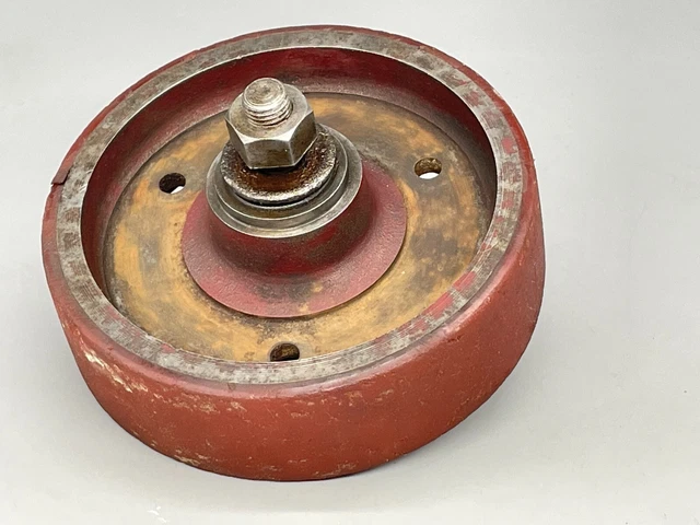 VINTAGE FLEXELLO INDUSTRIAL Cast Iron & Rubber Wheel Cog 5 1/4 Inches ...