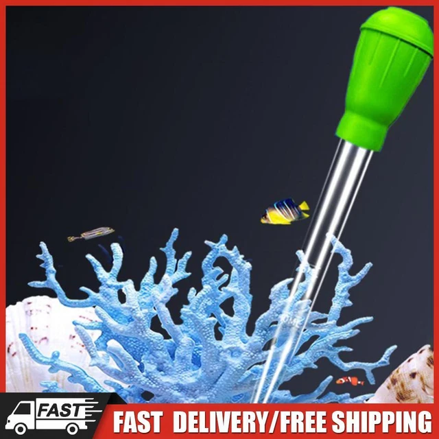 MANUAL FISH TANK Aquarium Feed Water Changer Mini Suction Pipe Tool ...