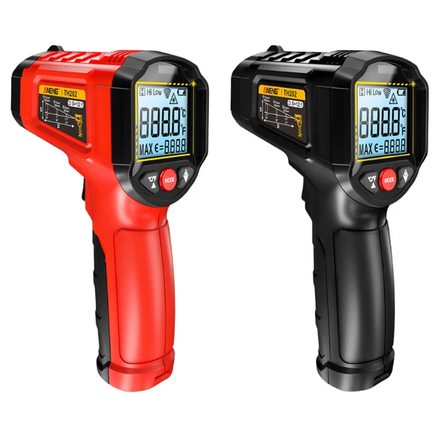 DIGITAL PYROMETER TESTER Meter Backlight LCD Non-Contact Temperature ...