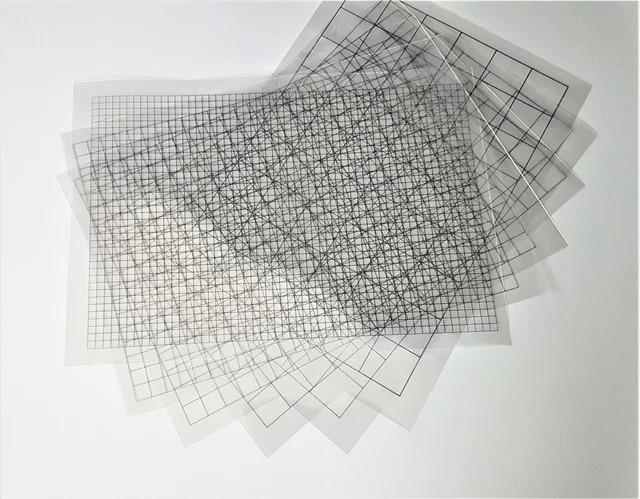 CLEAR GRID SCALE A4 Sheet graph Squares of 5 10 12.7 20 25 30mm ...