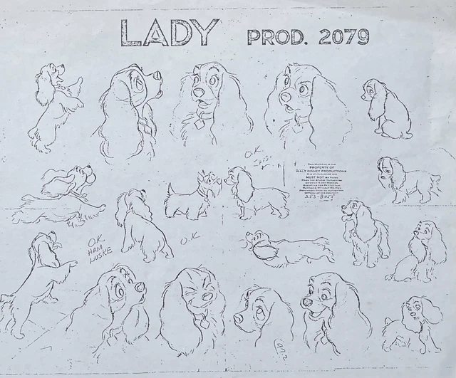 LADY AND THE TRAMP Model Sheet DISNEY ANIMATION Research PHOTOCOPY EUR ...