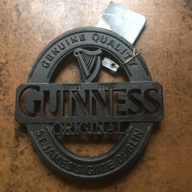 GUINNESS CAST IRON Hot Plate Trivet Official Product Four Metal Feet ...