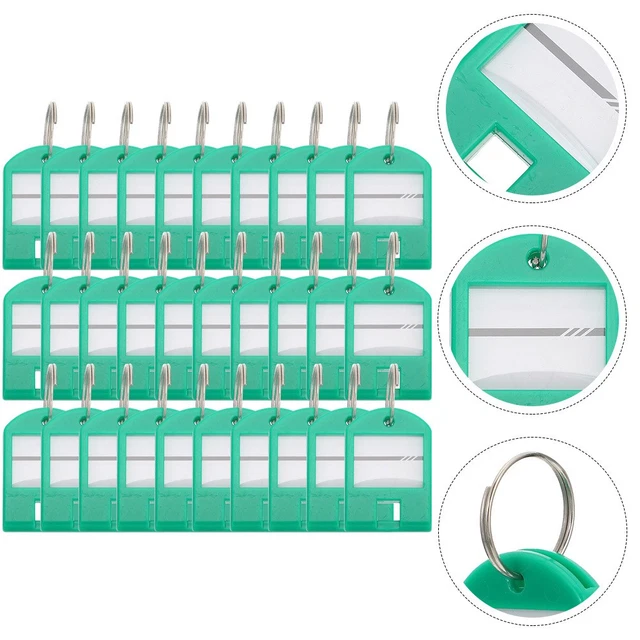 35 PCS KEY Identifier Keychain Name Tags Plastic for Labeling Blank ...