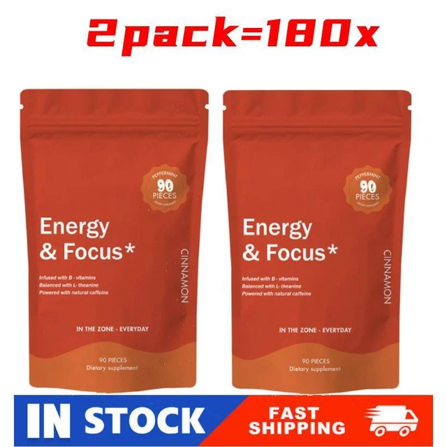 ENERGY MINTS (180 Pieces) -Sugar Free with L-theanine + Natural C a f f ...