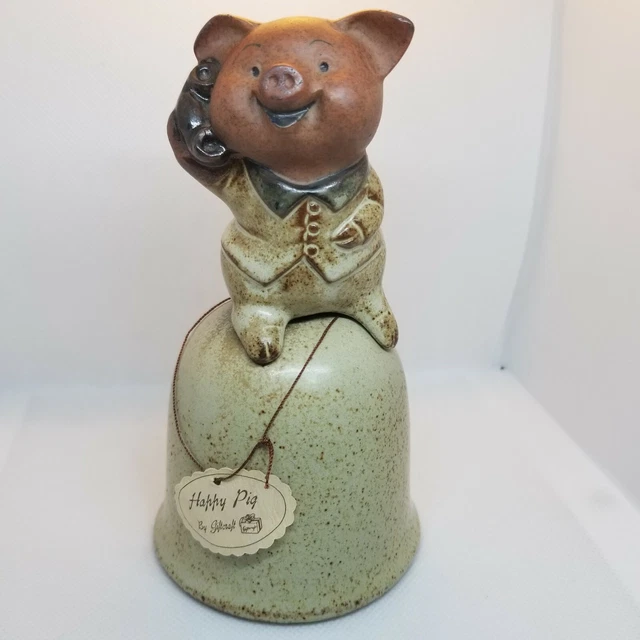 VINTAGE PIG TELEPHONE Pottery Pig Bell “Happy Pig” By Giftcraft Japan £ ...