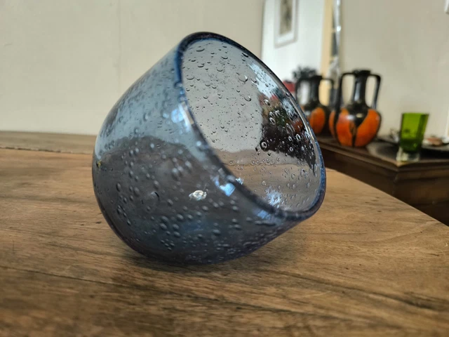 COUPE GOURMANDE, BONBONNIÈRE en verre bullé, soufflé, estampillée Bio ...