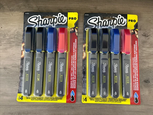 SHARPIE PRO PERMANENT Marker Fine Point Assorted Colors Black-Red-Blue ...