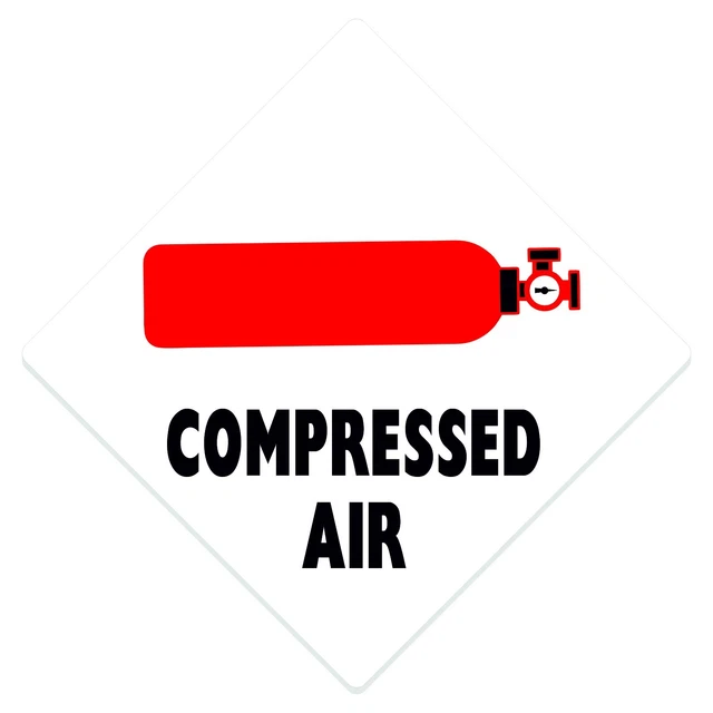 1X COMPRESSED AIR Health & Safety Warning Stickers Cannister Bottle ...
