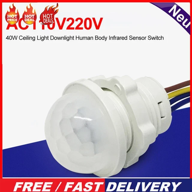 AC 110V 220V Human Body IR Infrared Sensor Switch PIR Motion Induction ...