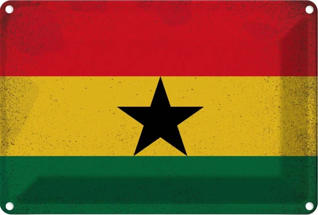 INSEGNA DI LATTA 12x18 cm Ghana Flag of Ghana Vintage Decorazione ...