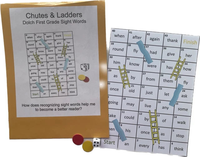 EDUCATION LEARNING RESOURCE Game Dolch First Grade Sight Words Chutes ...