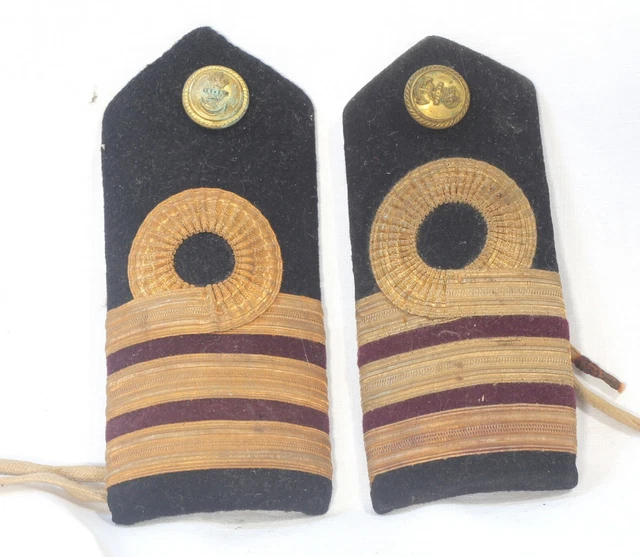 2 WW2 ROYAL Navy Surgeon Commander Shoulder Boards / Epaulettes by ...