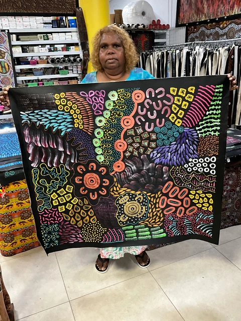 SHARON BUTCHER ABORIGINAL Artist Painting 7 SISTER DREAMING WOMEN WATER ...