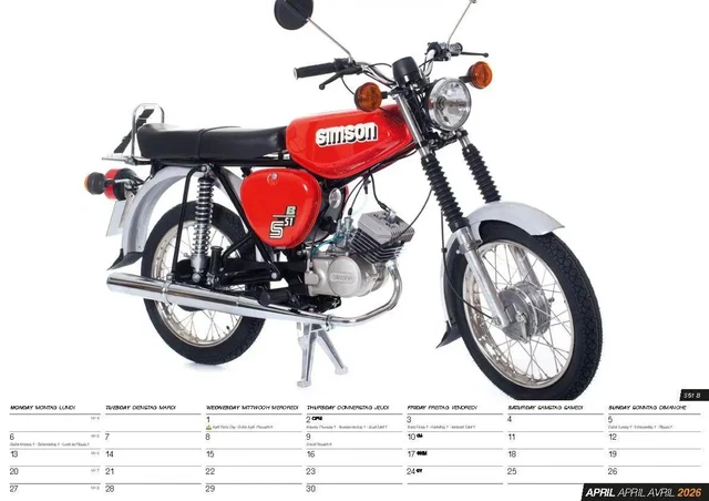 SIMSON KLEINKRAFTRÄDER KALENDER 2026 | Die DDR Legende | Kalender | 14 ...