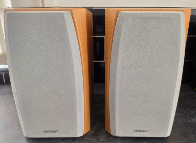 SONY SS-CSD1 BOOKSHELF Speakers 2-Way Reflex System Wooden Fibre Cone 6 ...