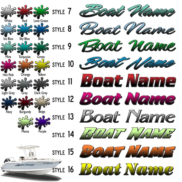 BOAT NAME DECAL 2x12" / Custom Hull Graphic / Premium Marine Vinyl ...